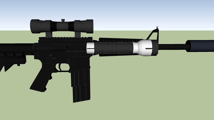 arma larga r15 uso exclusivo del ejercito swat tactico 3d model