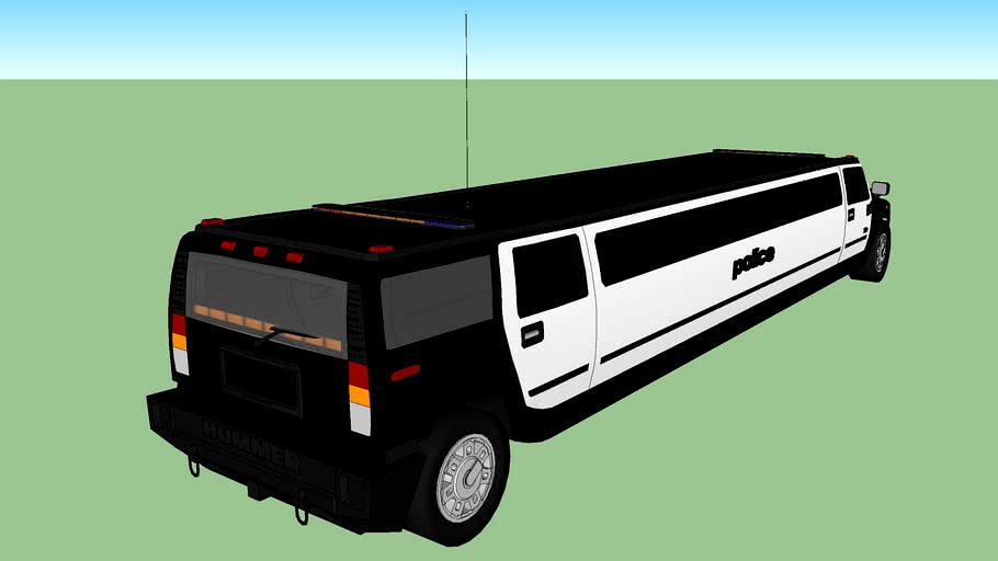 hummer police limo 3d model