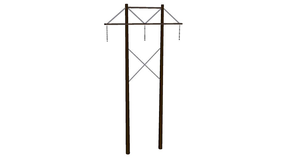 H-frame electrical transmission 3d model
