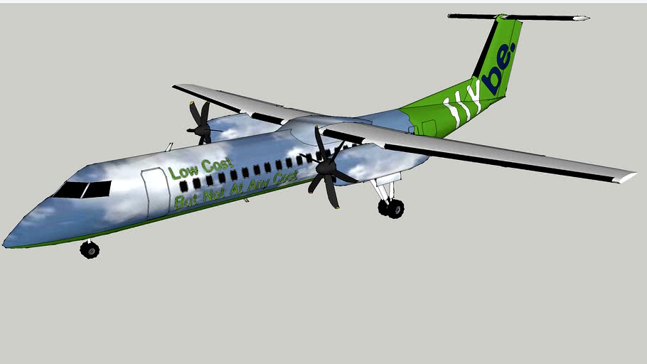 FLYbe Dash 8 - Q400 (ECO Livery) 3d model