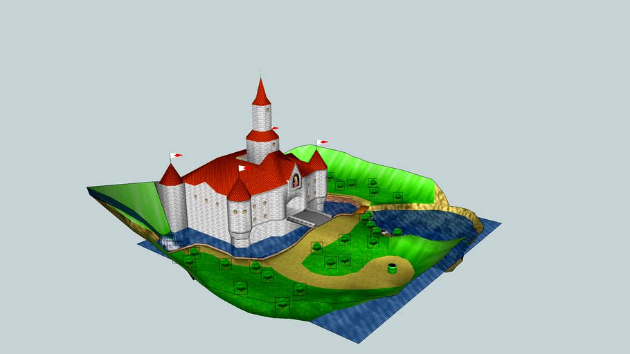 Mario 64 peach's castle 3d model