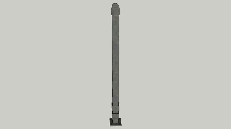 Metal Post (for glass railing) by Debbie Agnew 3d model