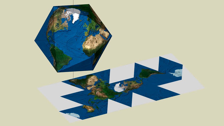 Dymaxion World Map • Fuller 3d model