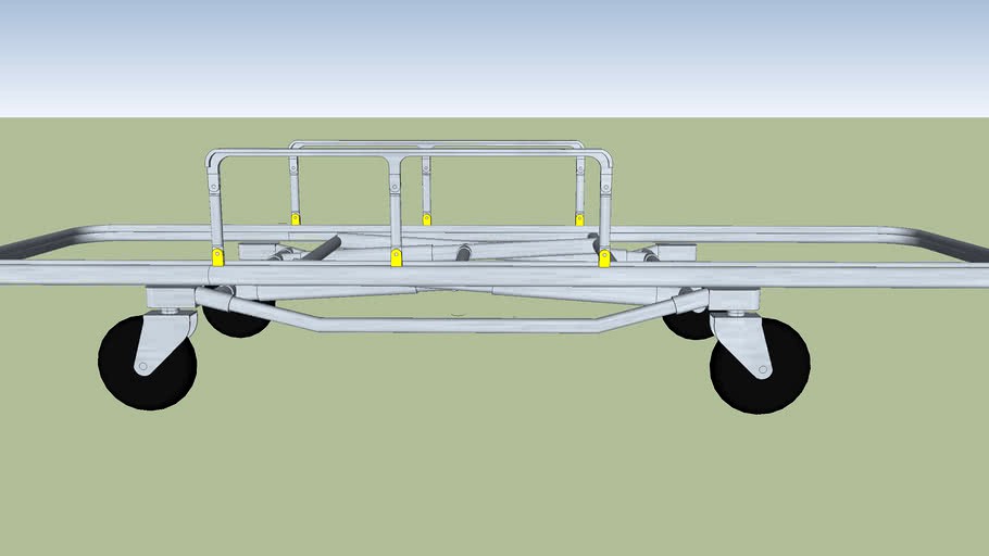 carro camilla skeleton stretcher trolley 3d model