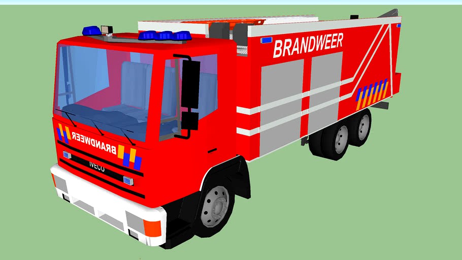 Belgian Fire Rescue Truck (Brandweer) 3d model