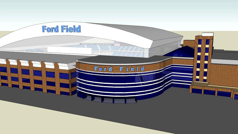Ford Field in Detail inside and outside 3d model