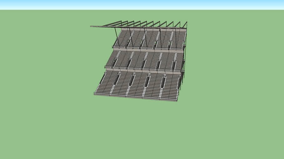 three tier stadium stands 3d model