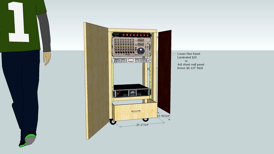 rack mount mixing console 3d model