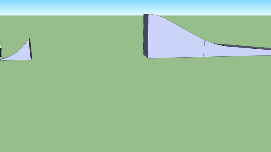 life size scale freestyle ramp with landing 3d model