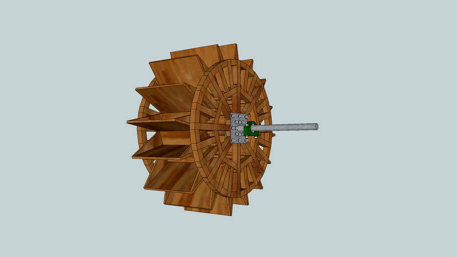 Water wheel 3d model