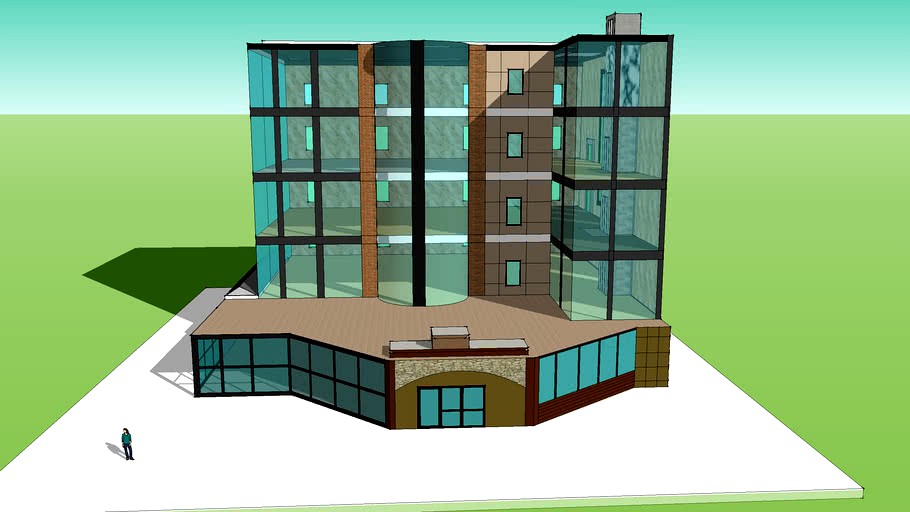 5 story office building 3d model