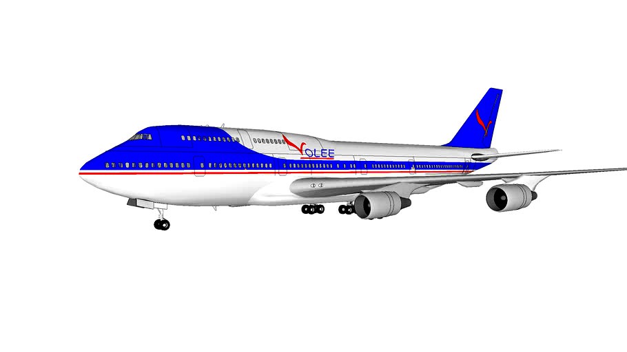 Volee Airlines Boeing 747-400 With Interiors! 3d model