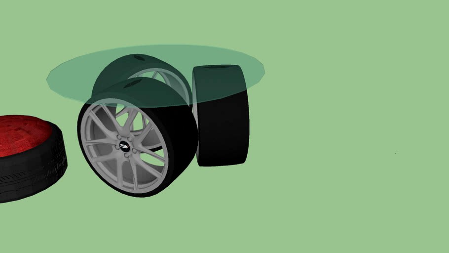 racing wheel table 3d model