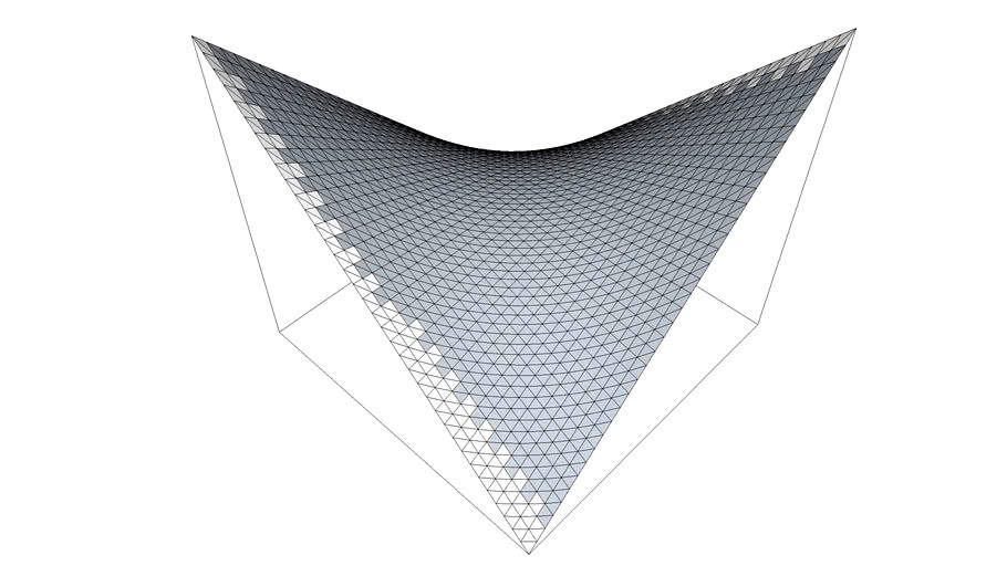 hyperbolic paraboloid saddle roof 3d model