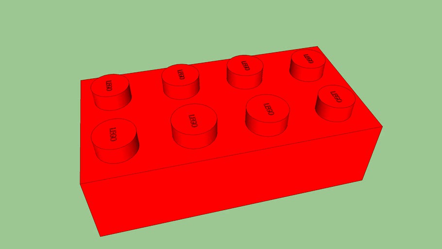 Extremely Large Red Lego Brick 3d model