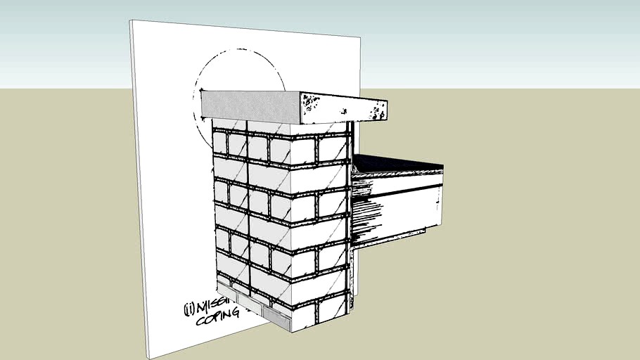 Parapet Wall Section Detail 3d model