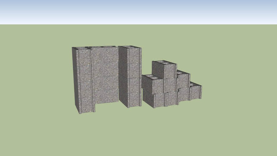 Pile of cinder blocks 3d model