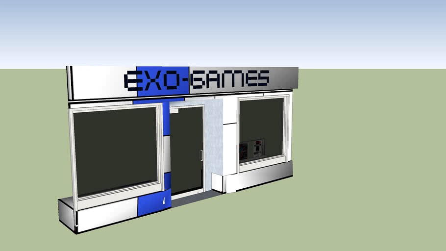 Game store storefront 3d model