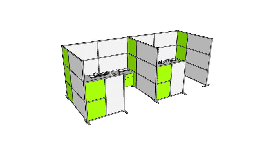 Modern Office Partition Walls 3d model