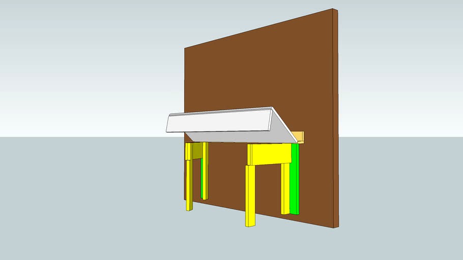 Fixed, collapsible workbench 3d model