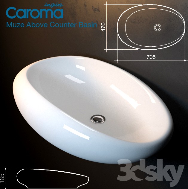 Caroma Muze Above Counter Basin 3d model