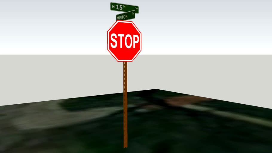 Stop Sign / Street Name Sign 3d model