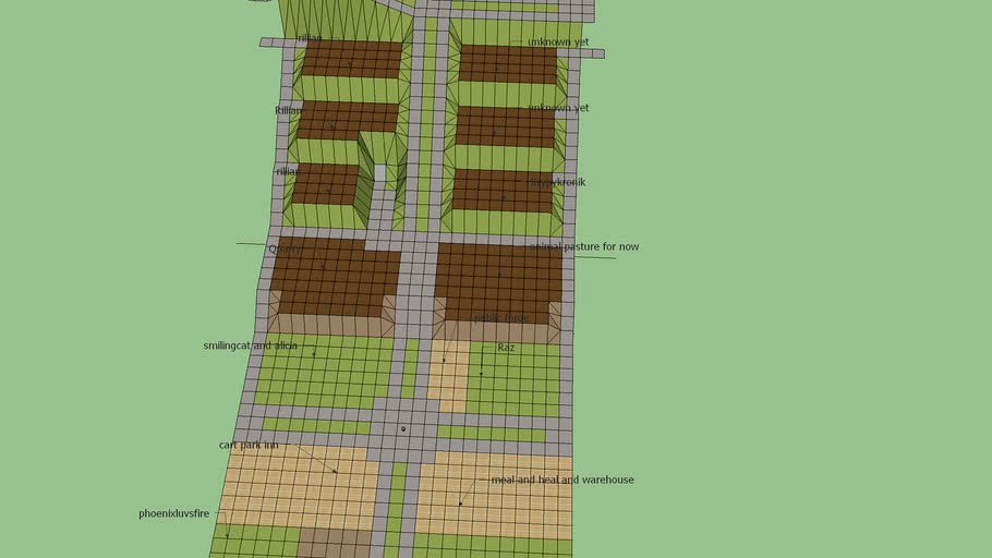 Thyatis town map model with citizen locations 3d
