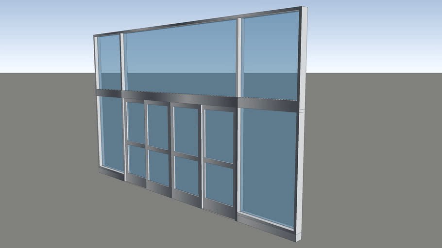 Sliding Doors Storefront 3d model