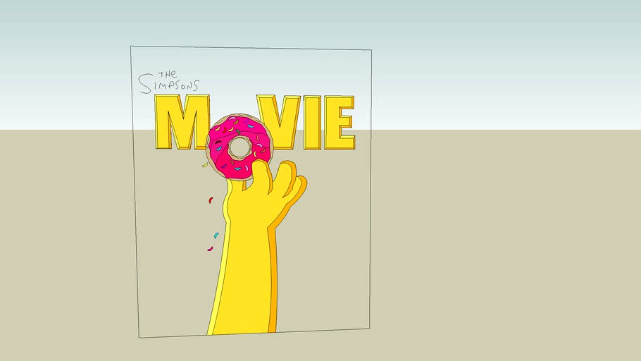 The simpsons movie poster 2D 3d model