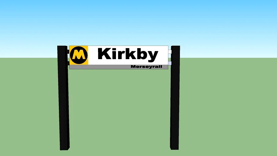 Merseyrail Kirkby station sign 3d model