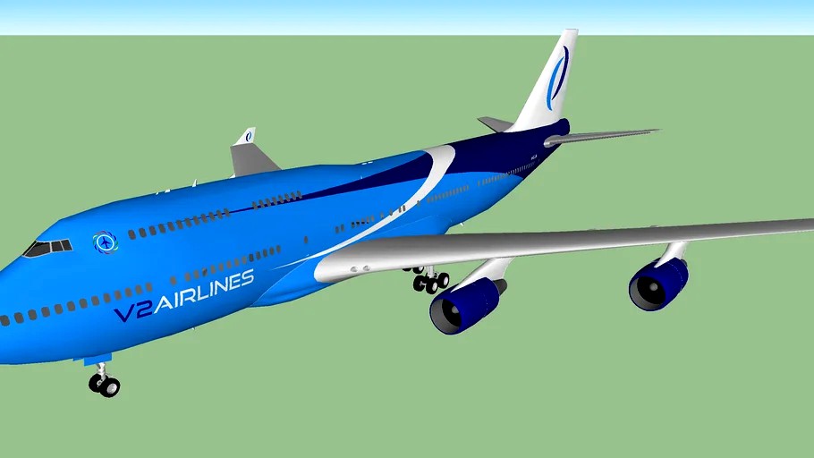 V2 Airlines (2012 FICTIONAL]) - Boeing 747-4VG 3d model