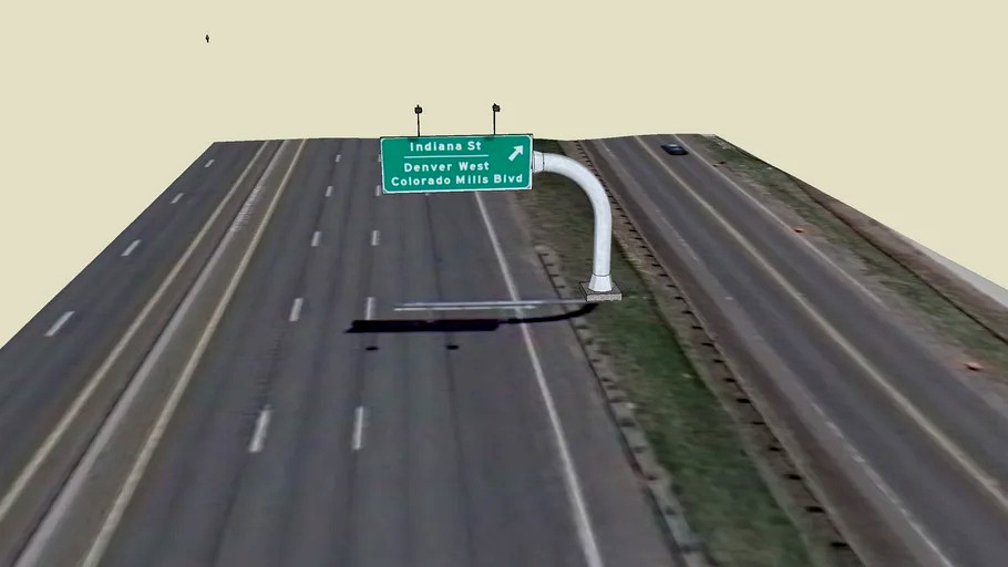 East Bound 6th Indiana Exit Sign 3d model