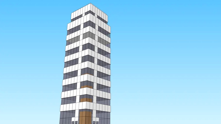 Sleek Office Building 3d model