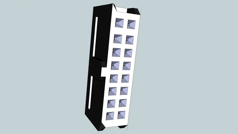 16 Way IDC Connector. 3d model