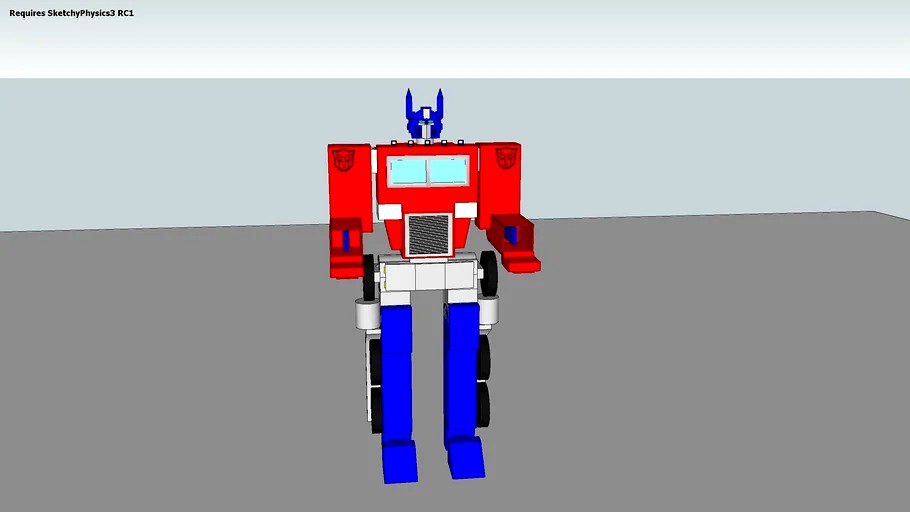 SketchyPhysics Actual Mechanical Funcional Optimus Prime G1 3d model