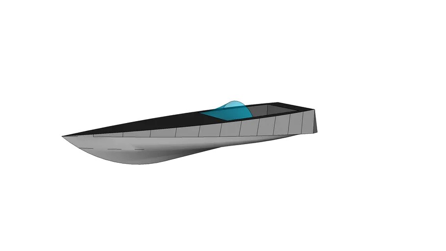 simple speedboat hull 3d model
