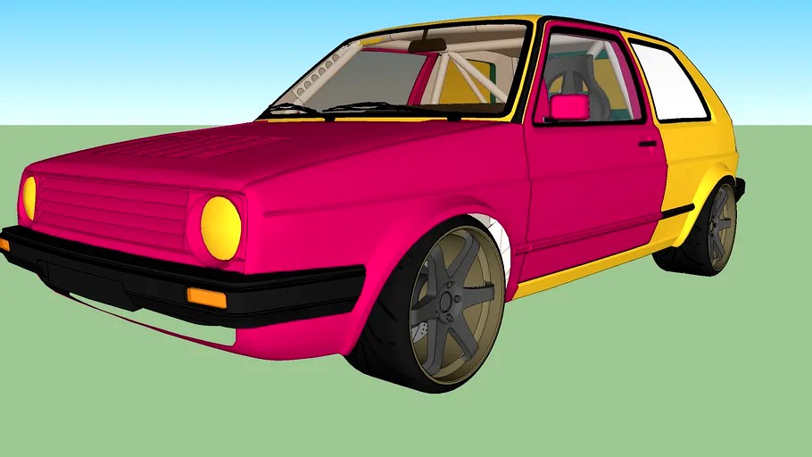 vw golf 2 gti autocross 3d model