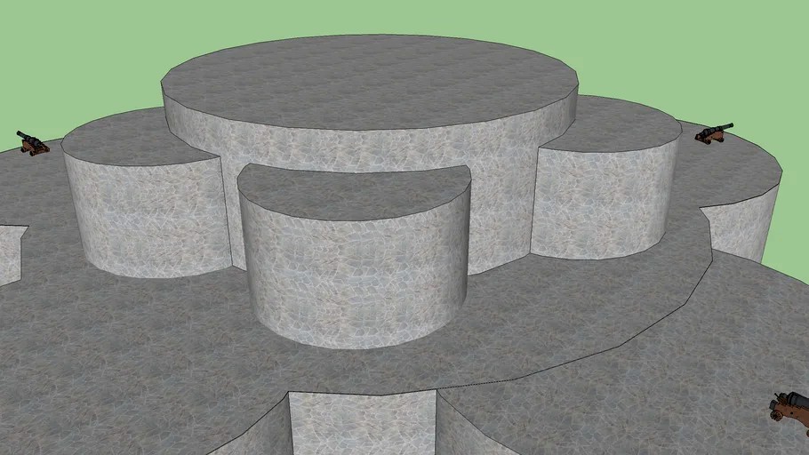 Deal castle without wall, and entrance 3d model