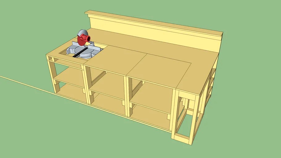 Modular Shop Table and Scrap Storage 3d model