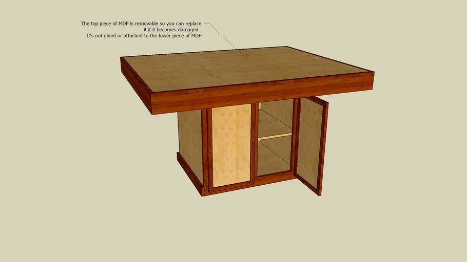 Torsion Box Assembly Table Construction Plans 3d model