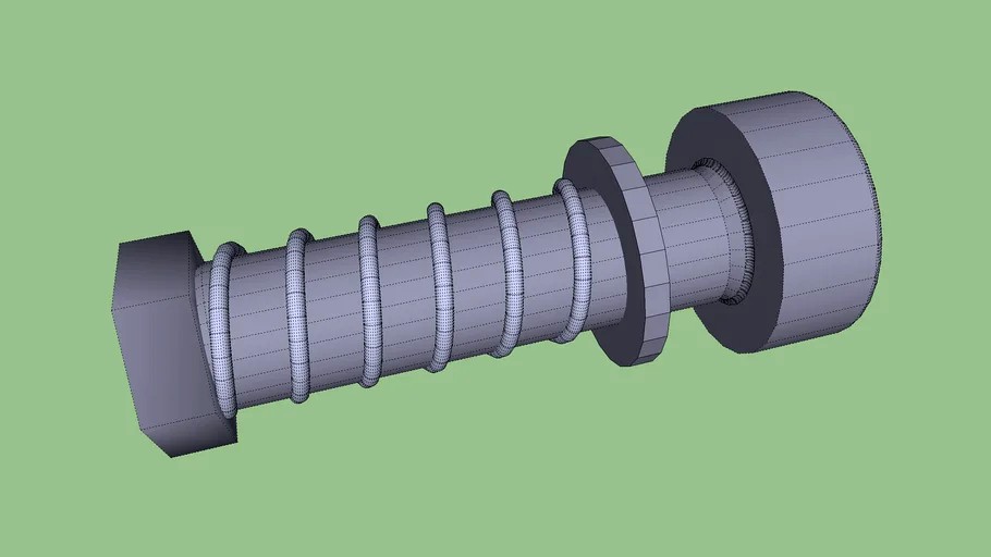 Spring Loaded Screw 3d model