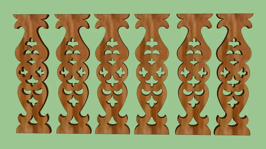 Thai Style 'Teak' Wood Work 3d model