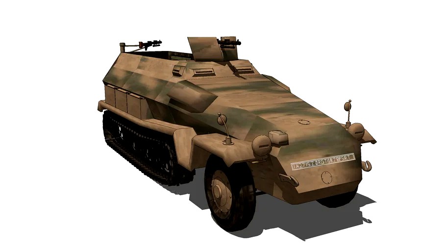 SDKFZ (SPW) 251 Ausf. C German Armored Personnel Carrier 3d model