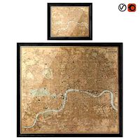 restoration hardware circa 1980 london map 3d model