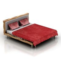 Bed-with-back-wall-3d-model