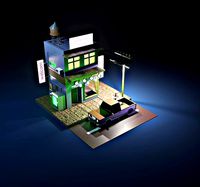 3D Low poly Cyberpunk City model