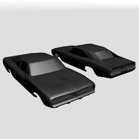 1969 dodge charger wide body kit 3d model