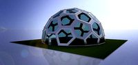Geodesic Dome like structure with glass panels 3d model