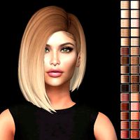 Female hair style rigged 3D model