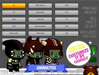 2D Cartoon Enemies Animation Pack 3d model